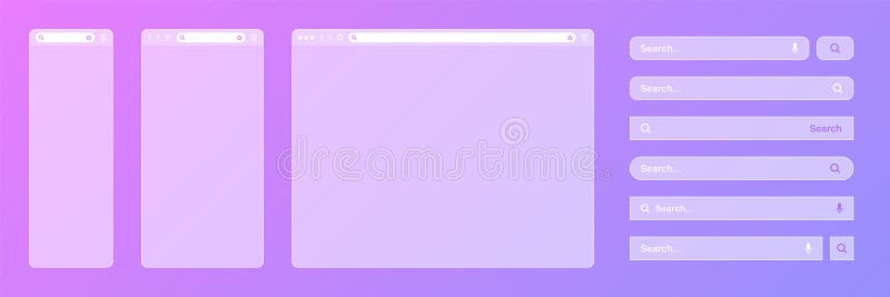 Blank Transparent Internet Browser Window with Various Search Bar ...