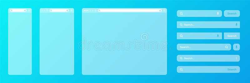 Blank Transparent Internet Browser Window with Various Search Bar ...