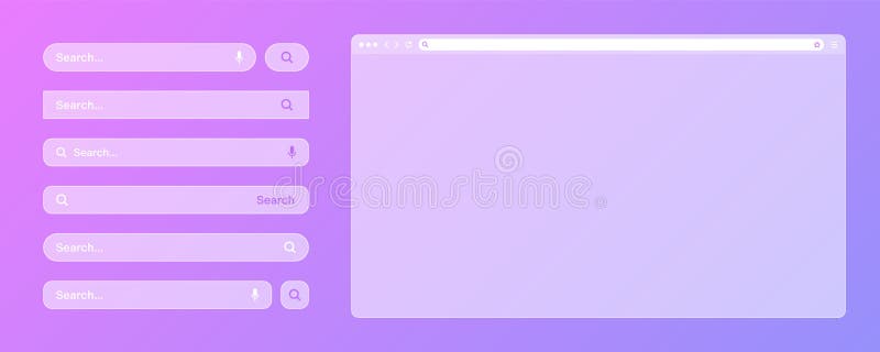 Blank Transparent Internet Browser Window with Various Search Bar ...