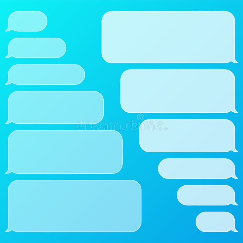 Blank Transparent Various Message Bubbles on Colorful Background. Chat ...