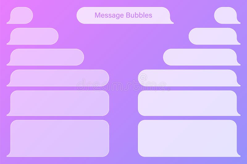 Blank Transparent Various Message Bubbles on Colorful Background. Chat or Messenger Speech ...