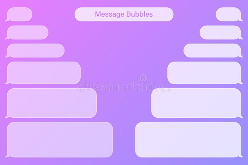 Blank Transparent Various Message Bubbles on Colorful Background. Chat ...