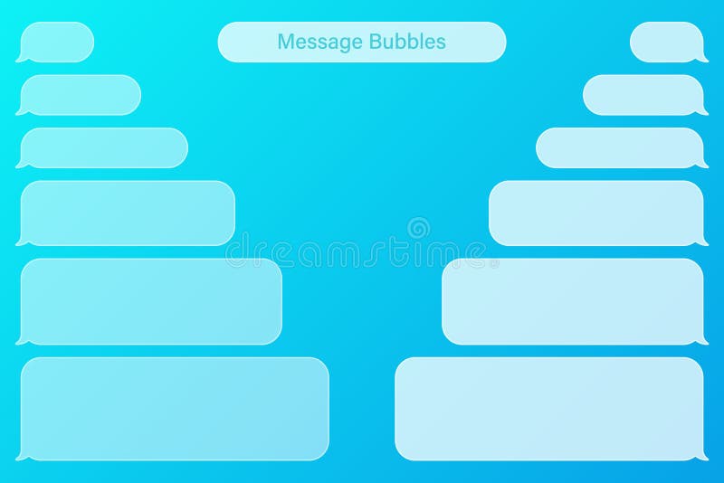 Blank Transparent Various Message Bubbles on Colorful Background. Chat or Messenger Speech ...