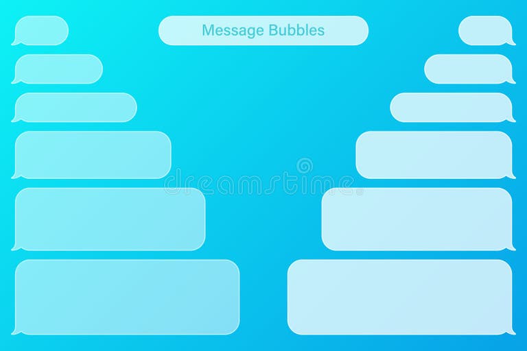 Blank Transparent Various Message Bubbles on Colorful Background. Chat ...
