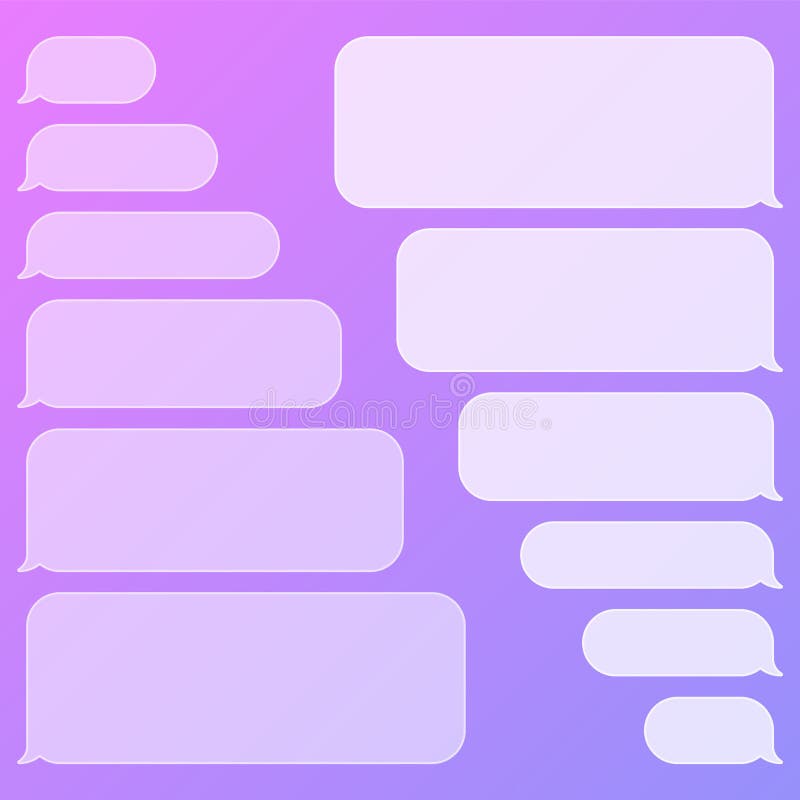 Blank Transparent Various Message Bubbles on Colorful Background. Chat ...