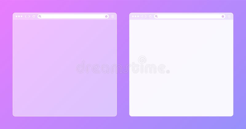 Blank Transparent Web Browser Window with Toolbar and Search Field on ...