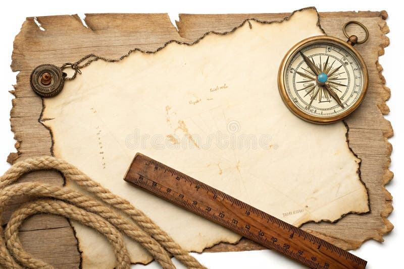 Blank Treasure Map Blank Treasure Map Compass Stock Illustrations