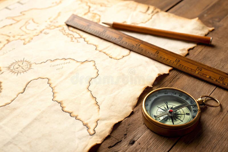 Blank Treasure Map Compass
