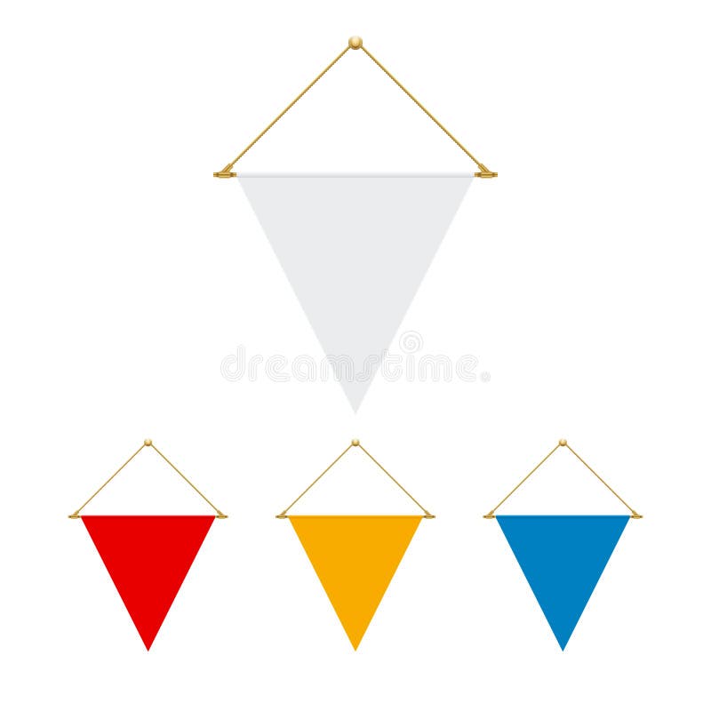 Blank Triangle Flag Hanging, Illustration Stock Vector - Illustration ...
