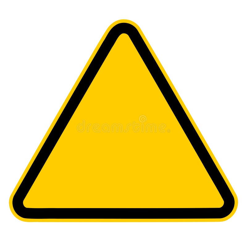 Blank Triangle Warning Sign Template Stock Vector - Illustration of ...