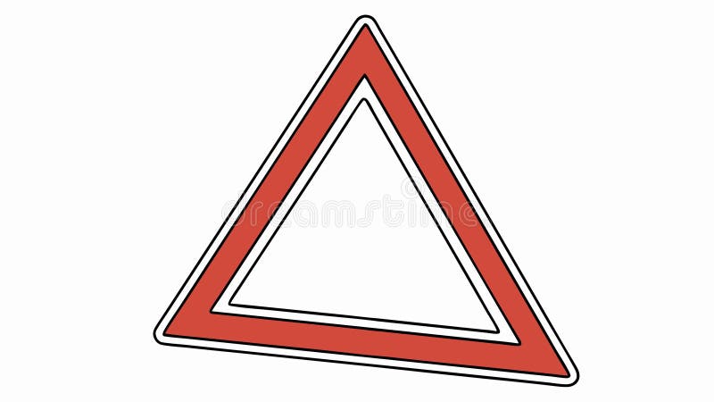 Blank Triangular Warning Sign, Customizable Hazard, Road Safety Alert ...