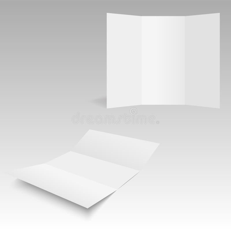 Blank Trifold Paper Brochure Mockup. Object for Design and Branding ... Blank Trifold Paper Brochure Mockup. Object for Design and Branding ...