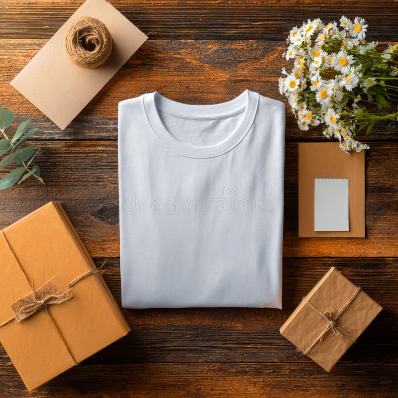 Blank TShirt Mockup EcoFriendly Packaging Branding Design Inspiration Stock Illustration ...