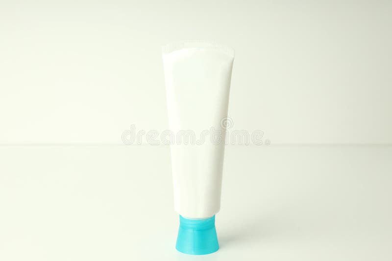 Blank Tube of Toothpaste on White Table Stock Photo - Image of mouth ...