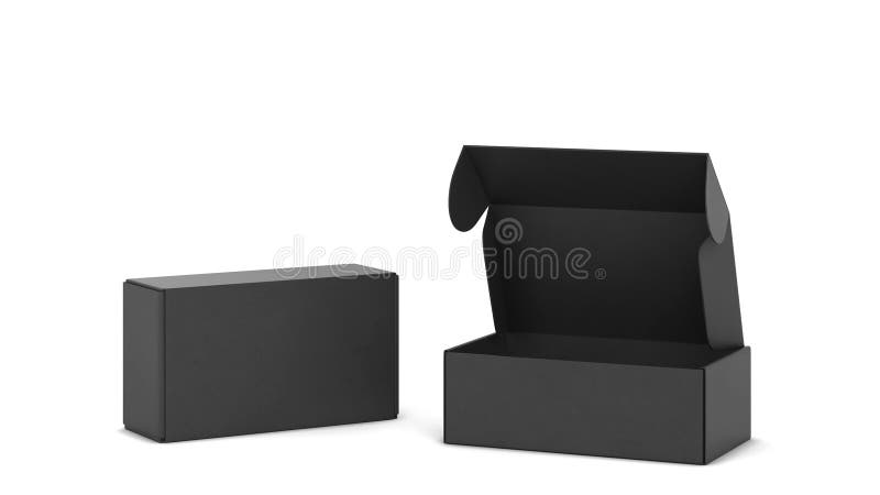 Blank Tuck in Flap Packaging Box Mockup Stock Illustration ...