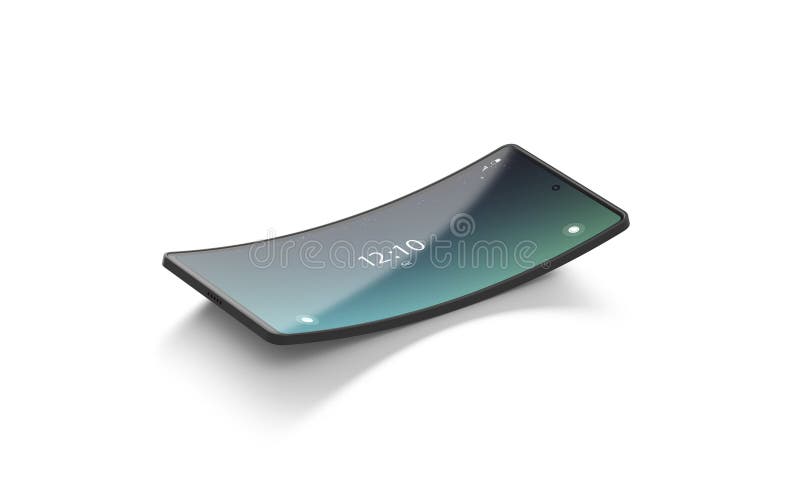 Blank Turned on Rectangle Phone Flexible Curved Display Mockup ...