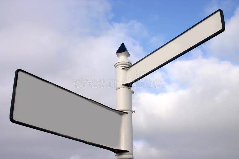 Blank two way signpost stock photo. Image of advertise - 1478582