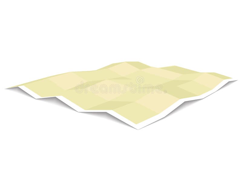 Blank Unfolded Paper Map Template Three Dimensional Perspective Stock ...