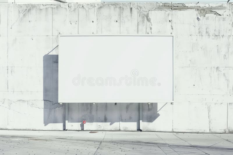 Blank Urban Billboard on Concrete Wall with Shadows and Light Stock ...