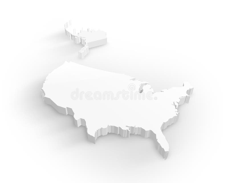 Blue US 3D State map stock vector. Illustration of country - 8223098