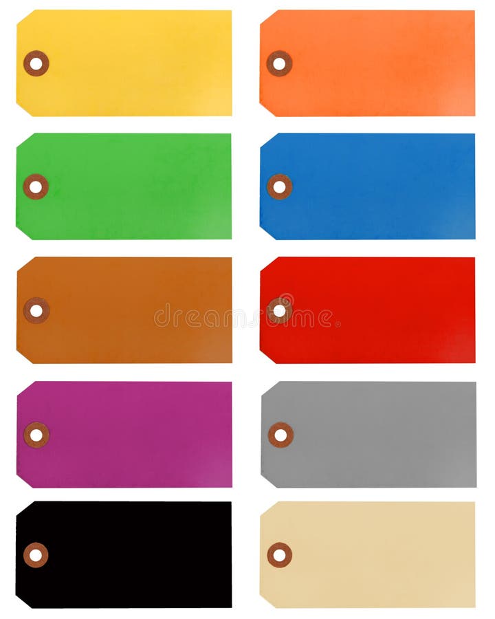 Blank Variety Tags with Copy Space, Isolated Stock Image - Image of ...