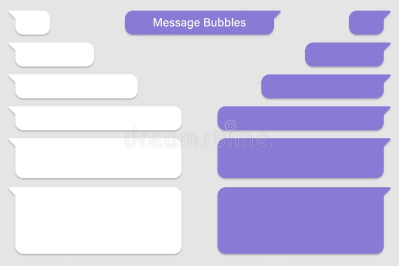 Blank Vector Message Bubbles. Chat or Messenger Speech Bubble. SMS Text ...