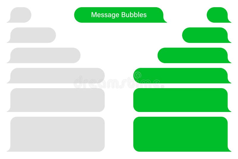 Blank Vector Message Bubbles. Chat or Messenger Speech Bubble. SMS Text Frame. Short Message ...