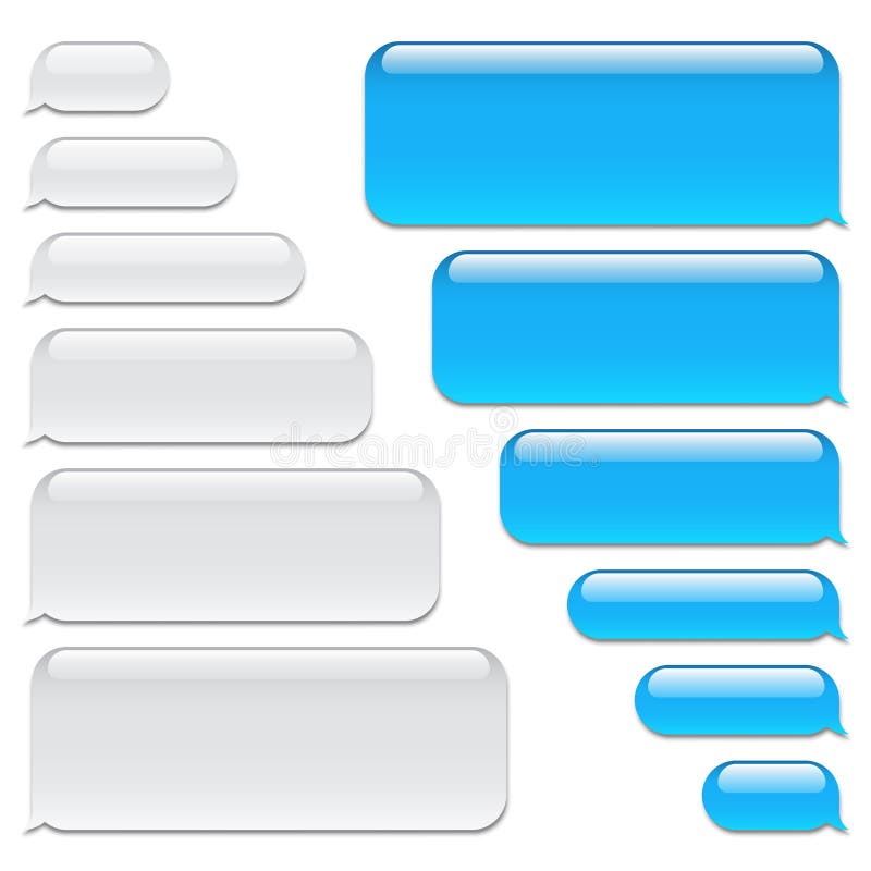 Blank Vector Message Bubbles. Chat or Messenger Speech Bubble. SMS Text ...