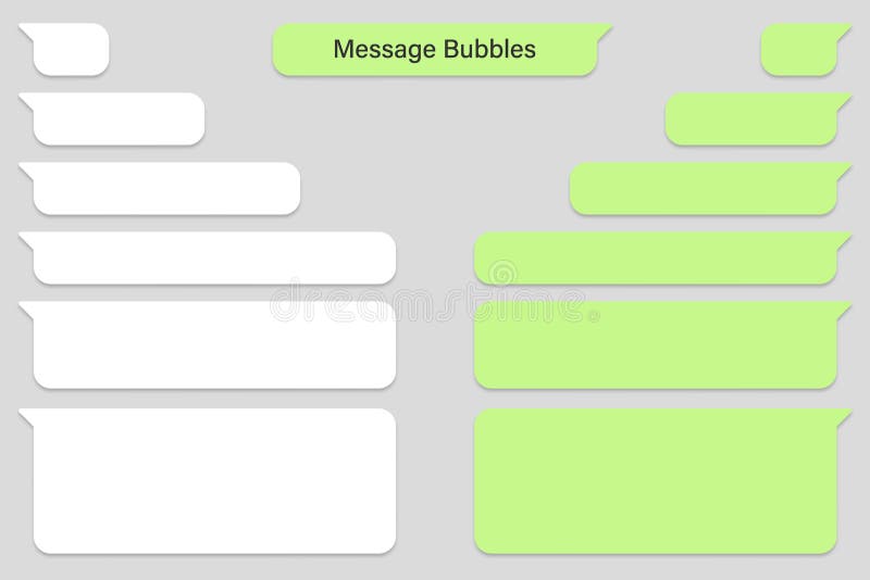 Blank Vector Message Bubbles. Chat or Messenger Speech Bubble. SMS Text ...