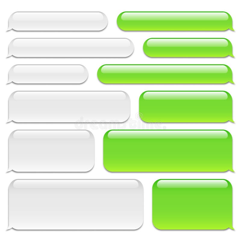 Blank Vector Message Bubbles. Chat or Messenger Speech Bubble. SMS Text ...