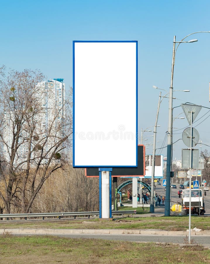 Blank Vertical Billboard Near a Highway. Stock Image - Image of bill ... Blank Vertical Billboard Near a Highway. Stock Image - Image of bill ...