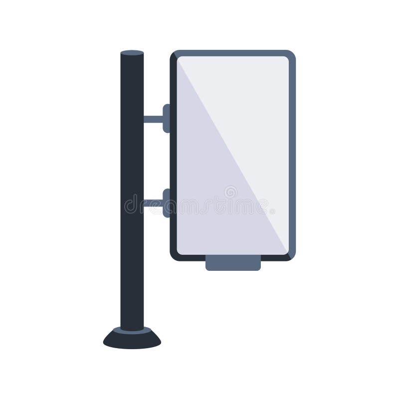 Blank Vertical Billboard Standing on a Pole Displaying Advertising ...
