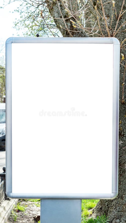 Blank Vertical Billboard at the Street Stock Image - Image of advertise ...