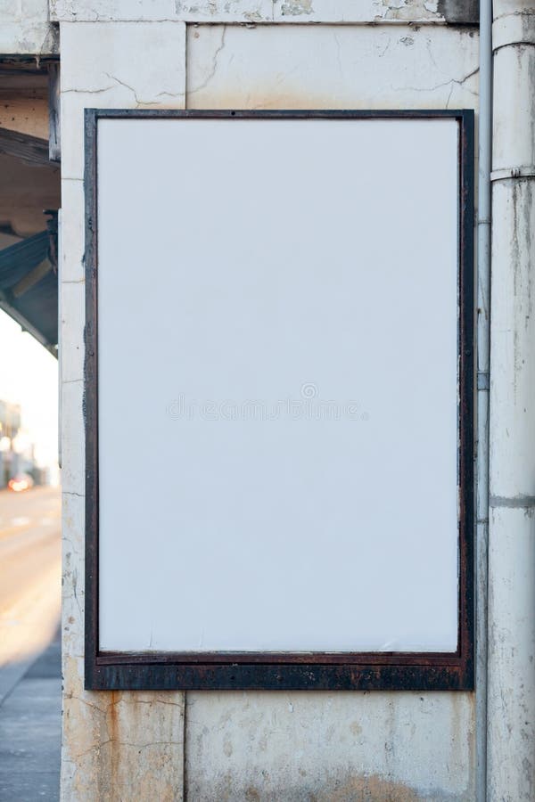 Blank Vertical Billboard on Wall Stock Photo - Image of message ...
