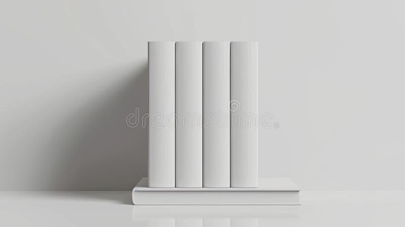 A Blank Vertical Book Cover Template with Pages in Front Standing on ...