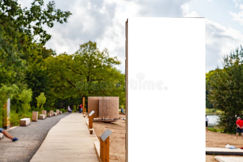 Blank Vertical Billboard on Green Grass in Park To Place Your Logo or ...