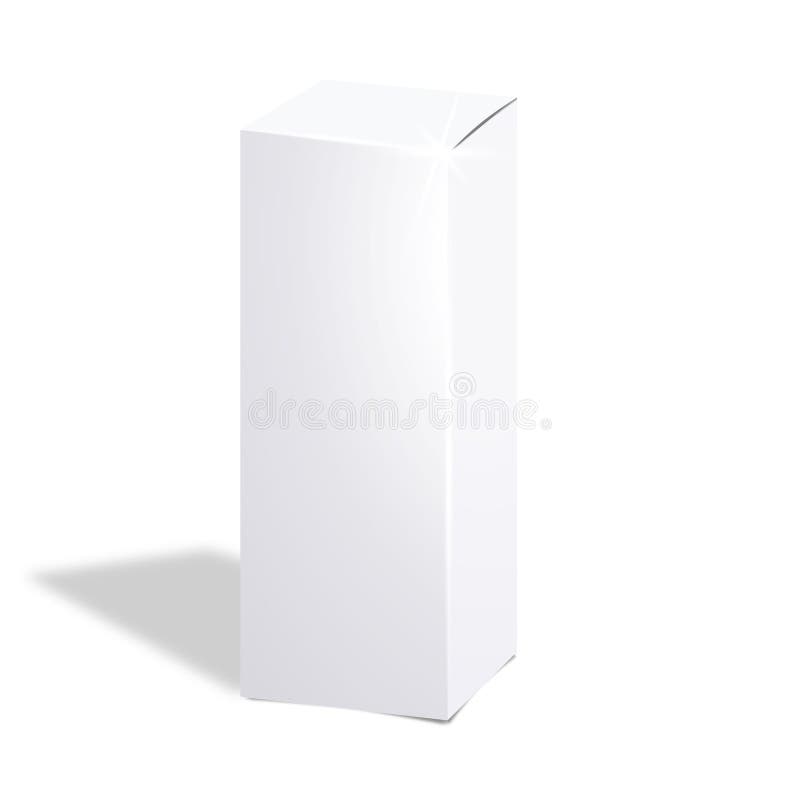 Blank Vertical Paper or Cardboard Box Template Standing on White ...