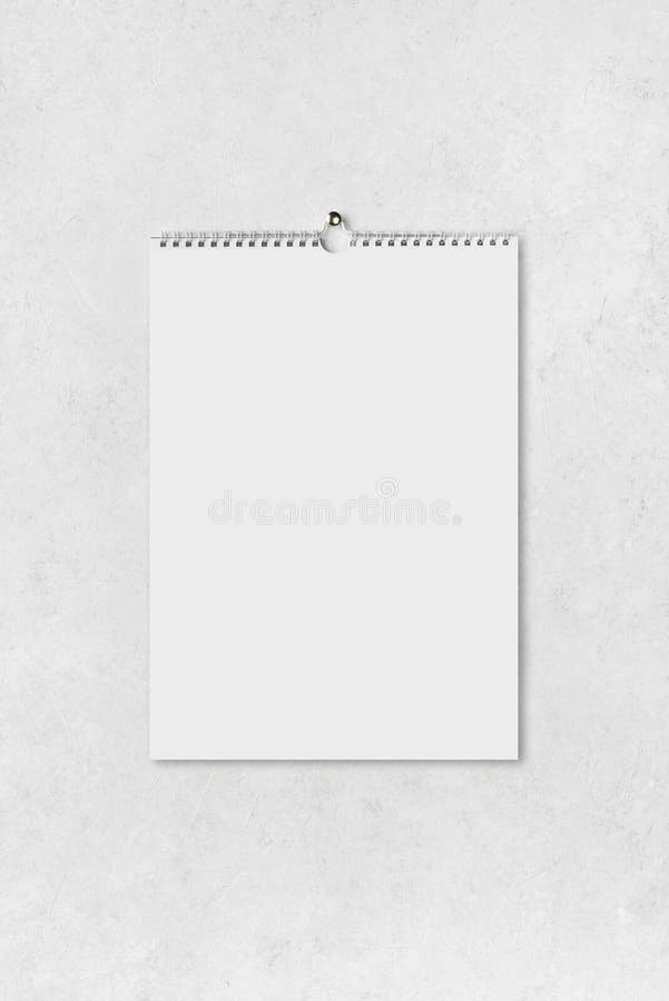 Blank Vertical Paper Sheet of Notebook Hanging on Abstract Wall Stock ...