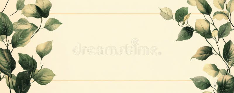 Blank Vertical Rectangular Frame with Green Leaves Creating Nature ...