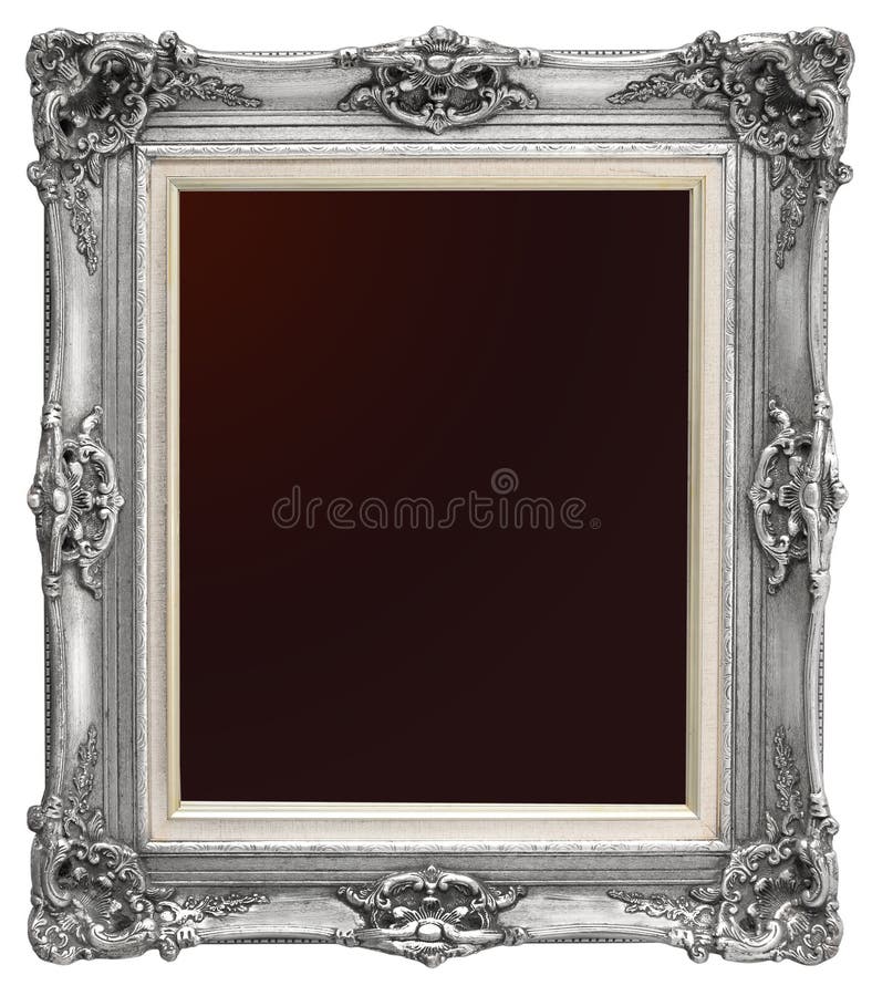 Blank of Vertical Vintage Metal Picture Frame Stock Photo - Image of ...