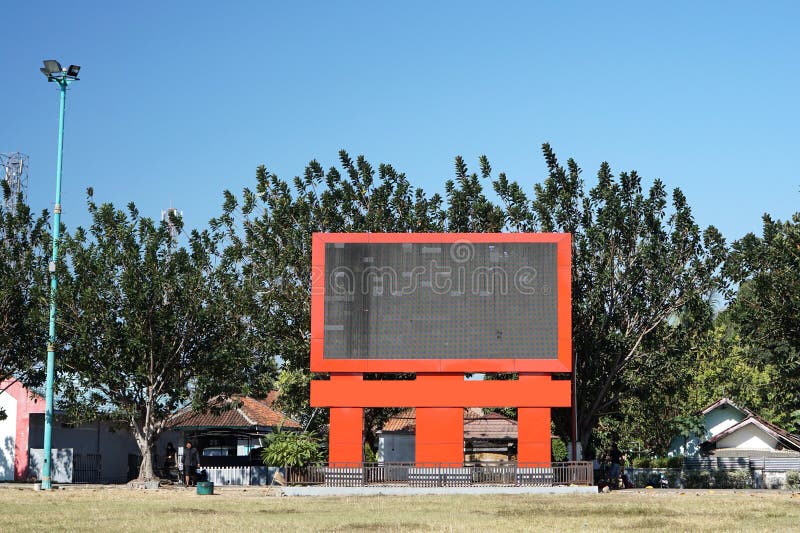 A Blank Videotron or Large LED Display in a Park, Can Be Used As a Mock ...