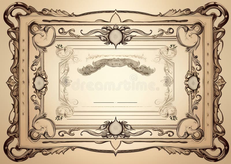 Blank Vintage College Certificates. Student Border Template. Stock ...