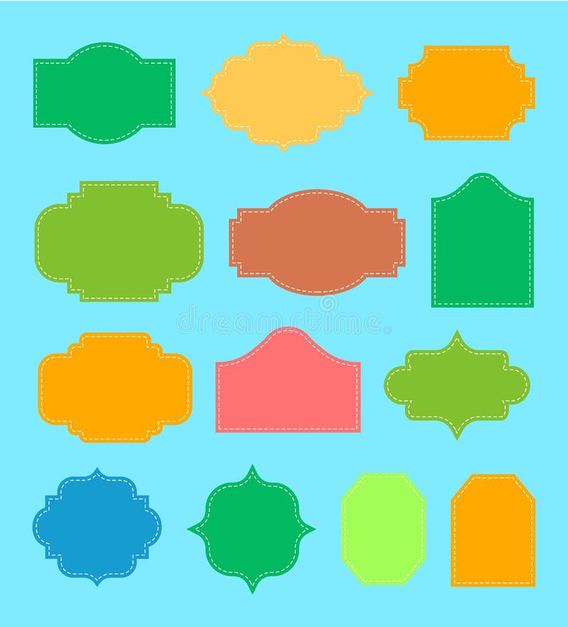 Blank Vintage Colorful Labels Set, Vector Stock Vector - Illustration ...