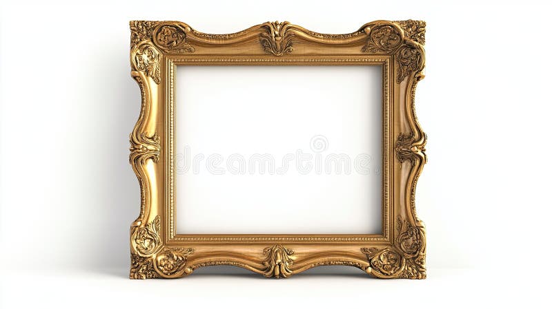 Blank Vintage Frame Isolated with Decorative Edges, Perfect for Artwork ...