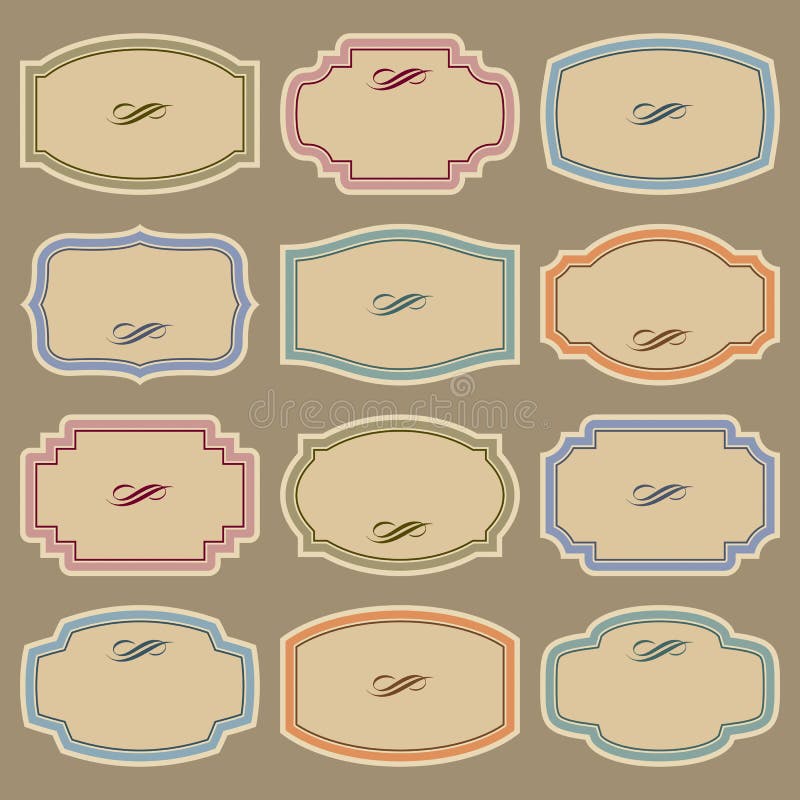 Blank Vintage Labels Set (vector) Stock Vector - Illustration of banner ...