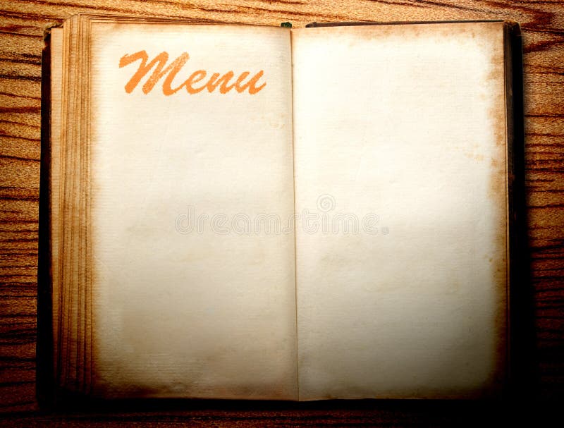 Blank vintage menu book stock photo. Image of book, blank - 54078576
