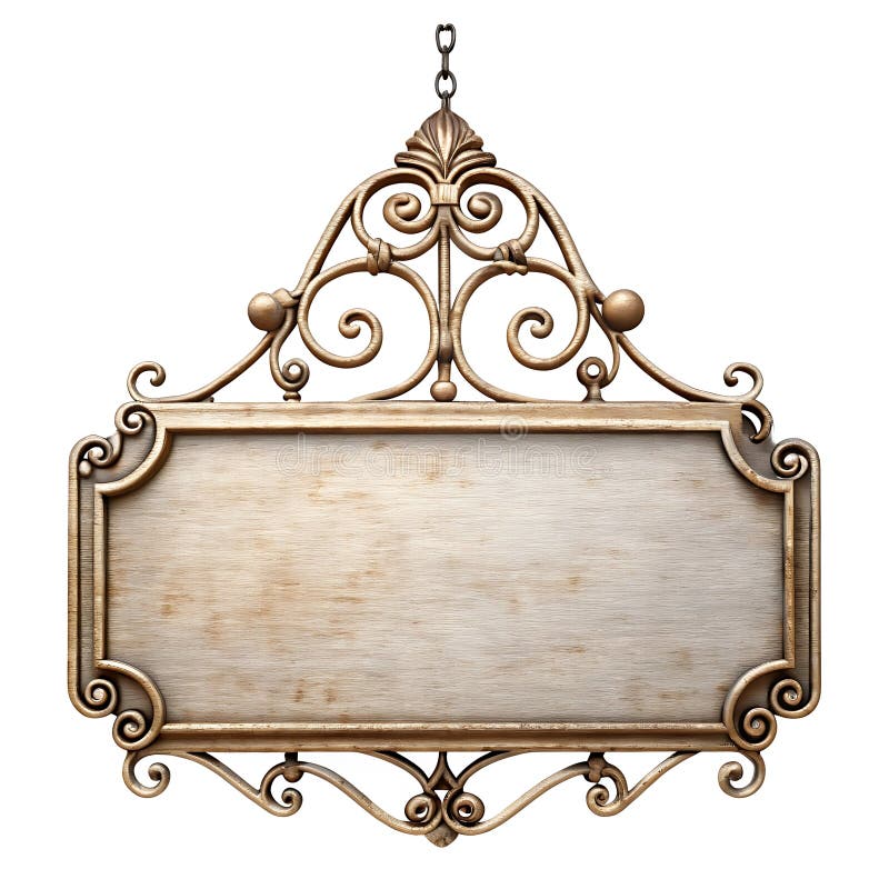 Blank Vintage Metal Sign on White Background, Retro Texture Style Stock ...