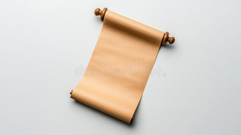 Blank Vintage Paper Scroll Isolated on White with Copy Space Stock ...
