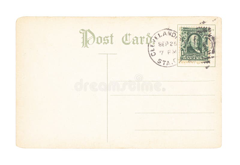 Blank Vintage Postcard on a White Background Editorial Stock Image ...