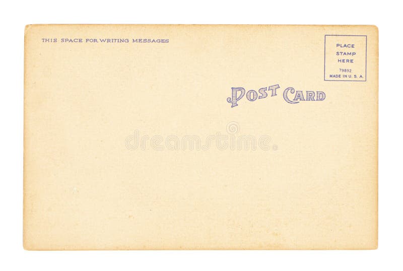 Blank Vintage Postcard on a White Background Stock Image - Image of ...